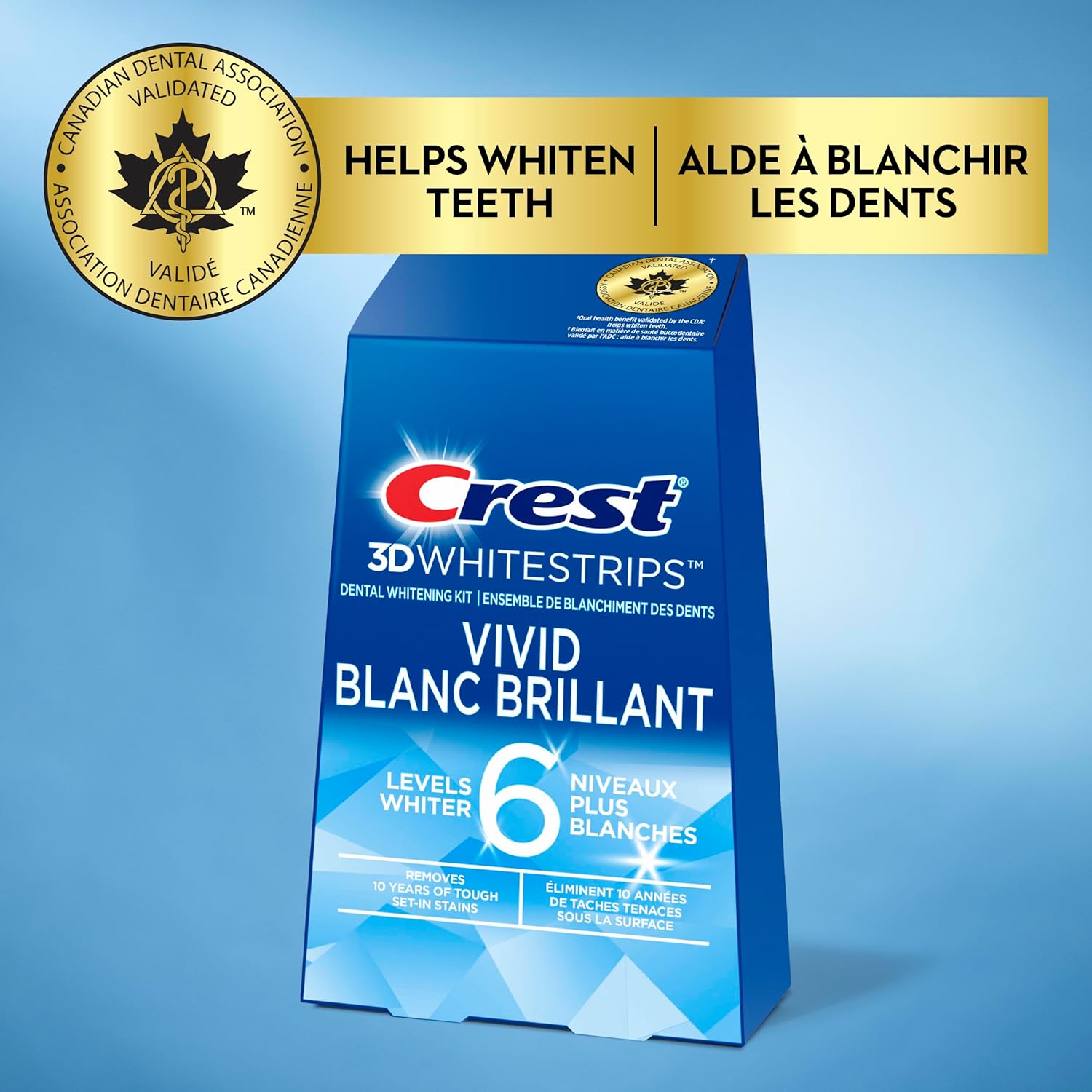 Crest 3D Whitestrips Classic Vivid Whitening Kit (10 Treatments ...